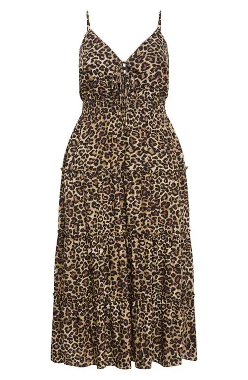 City Chic Amaya Print Tiered Maxi Dress