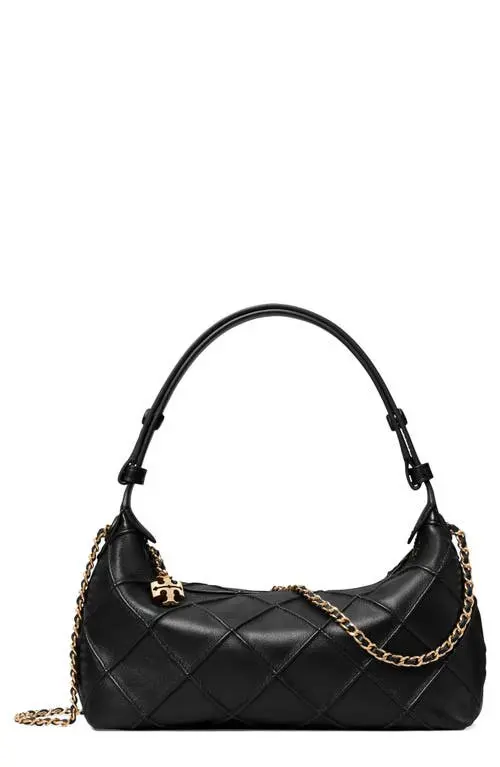 Tory Burch Fleming Quilted Leather Shoulder Bag - Black