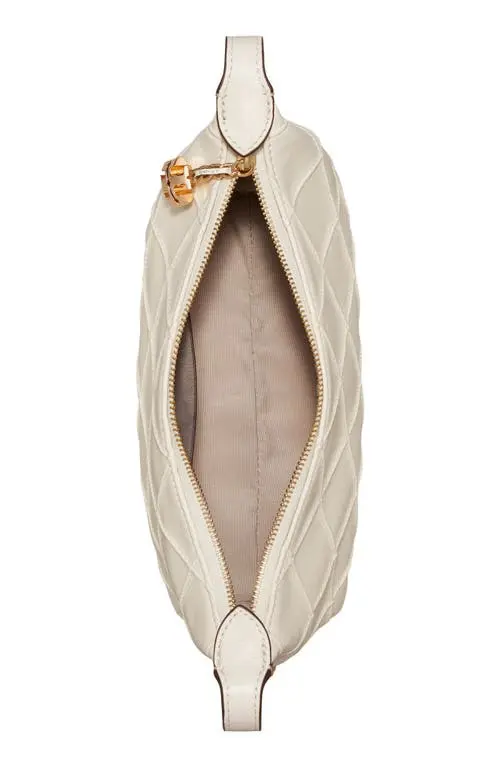 Tory Burch Fleming Quilted Leather Shoulder Bag - Light Cream