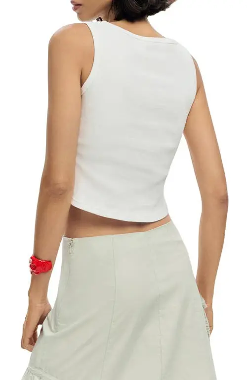 Desigual Graphic Embellished Cropped Top