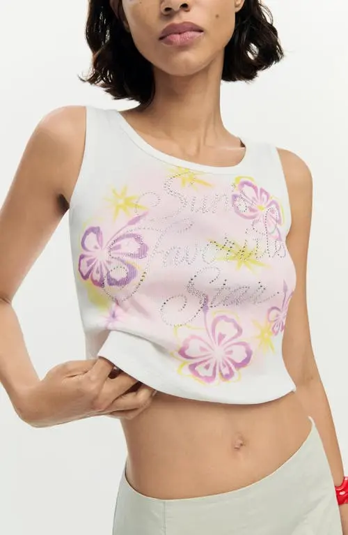 Desigual Graphic Embellished Cropped Top