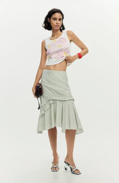 Desigual Graphic Embellished Cropped Top
