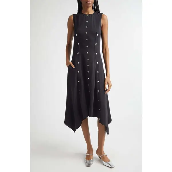 Stella McCartney Snapped Handkerchief Hem Dress - Black