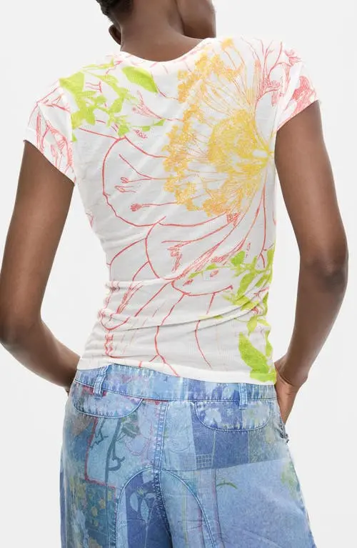 Desigual Floral Print Modal T-shirt