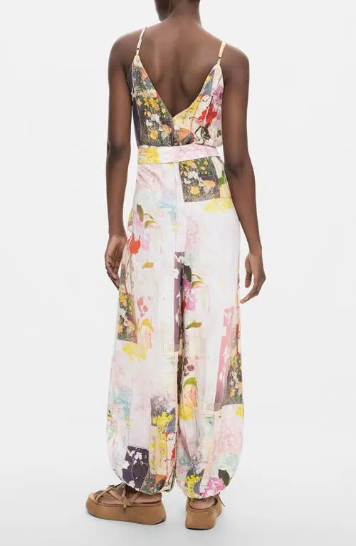 Desigual Floral Patchwork Belted Jumpsuit