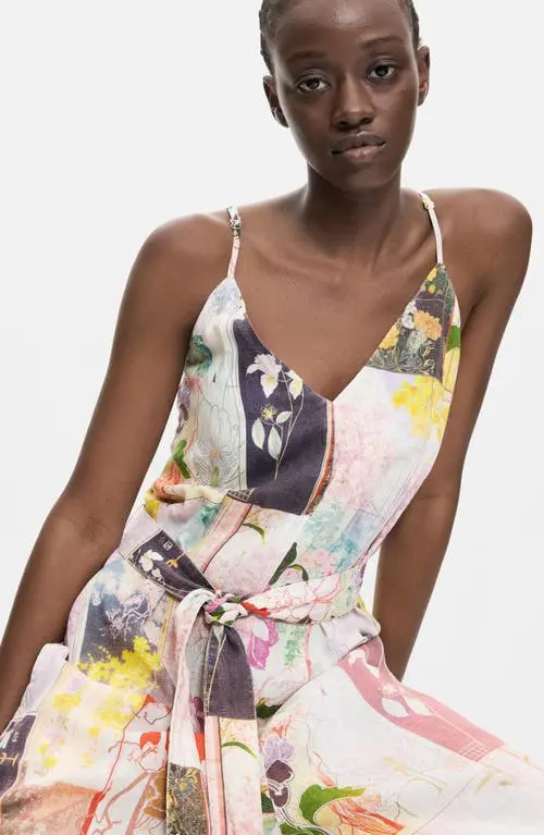 Desigual Floral Patchwork Belted Jumpsuit