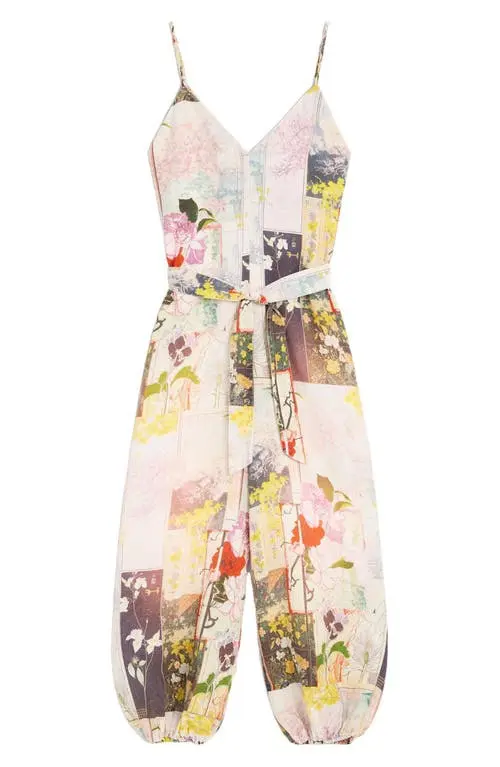 Desigual Floral Patchwork Belted Jumpsuit