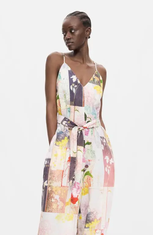 Desigual Floral Patchwork Belted Jumpsuit