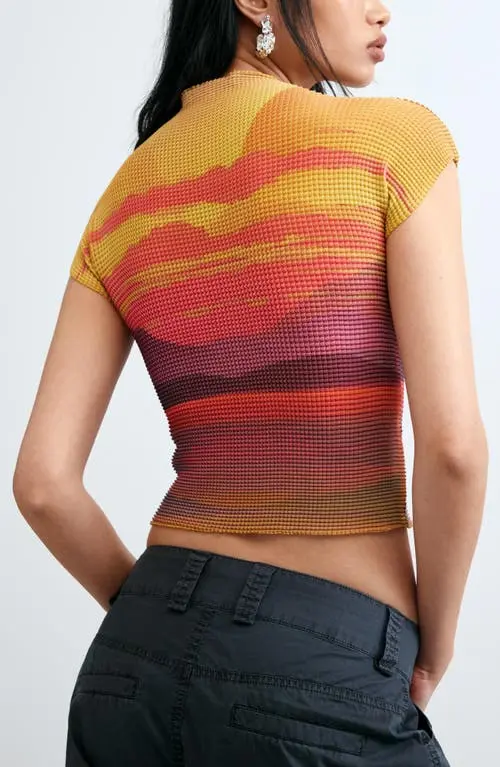 Desigual Sunset Grid Texture T-shirt
