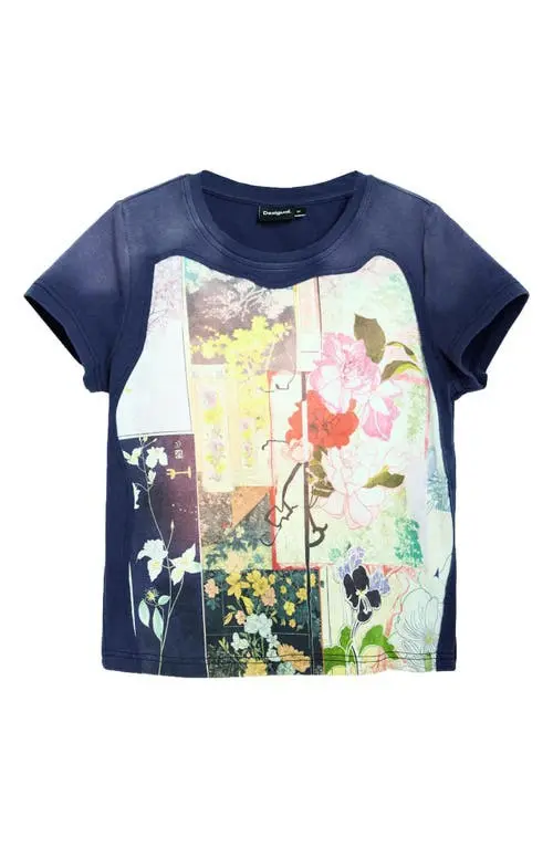 Desigual Floral Print Stretch Cotton T-shirt