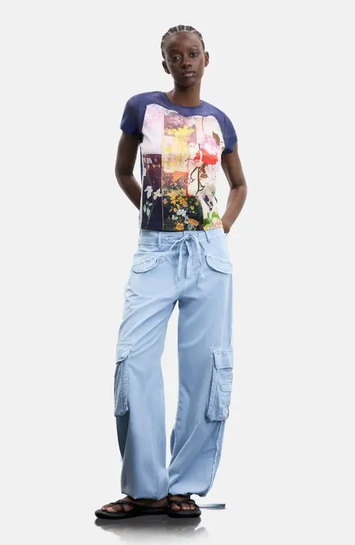 Desigual Floral Print Stretch Cotton T-shirt