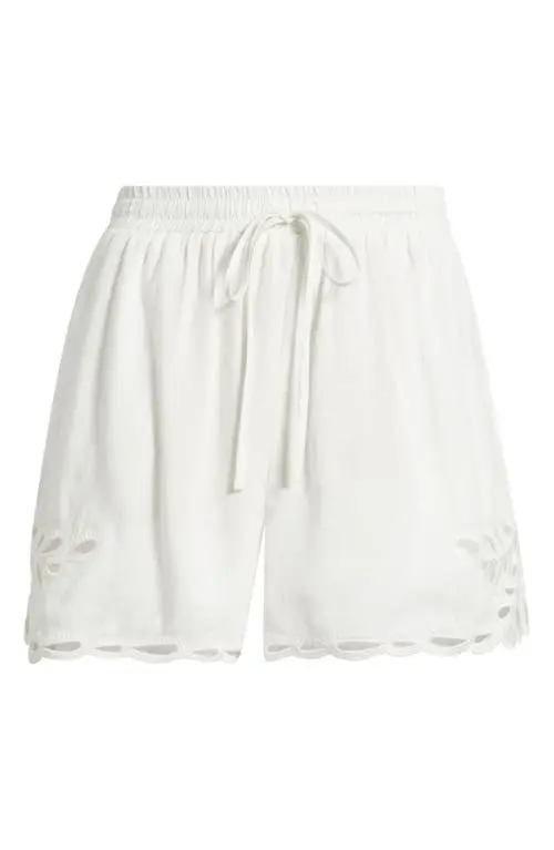 Deluc Eyelet Detail Drawstring Shorts - Ecru