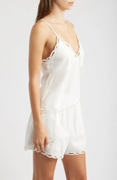 Deluc Embroidered Trim Camisole - Ecru