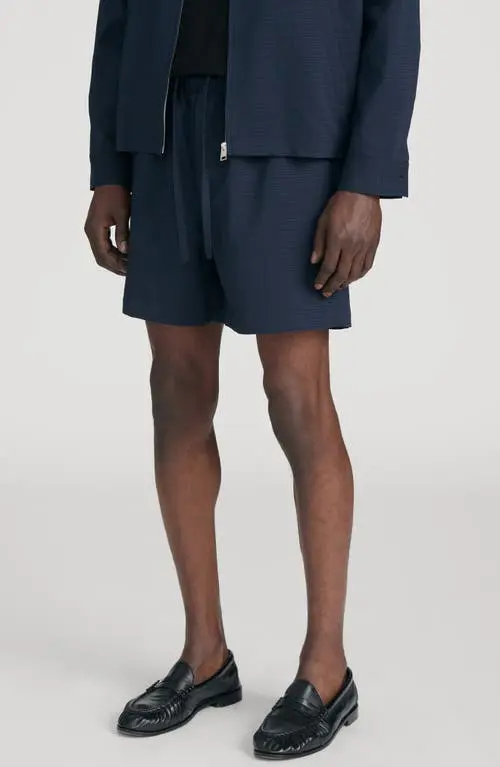 FRAME Seersucker Drawstring Shorts