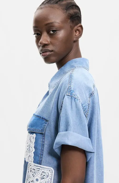 Desigual Patchwork Denim Shirt
