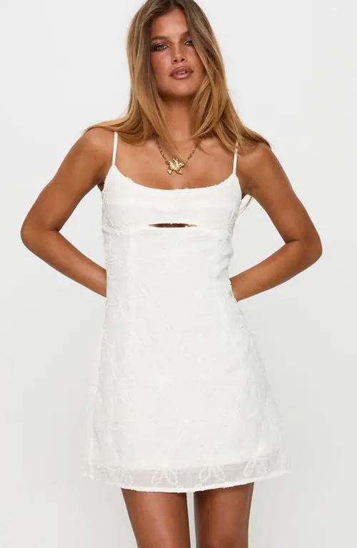 Princess Polly Powell Embroidered Cutout Minidress