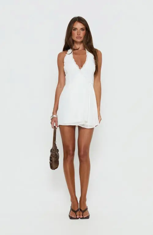 Princess Polly Taija Wrap Halter Minidress