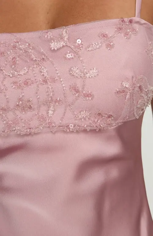 Princess Polly Engracia Sequin Sleeveless Satin Gown