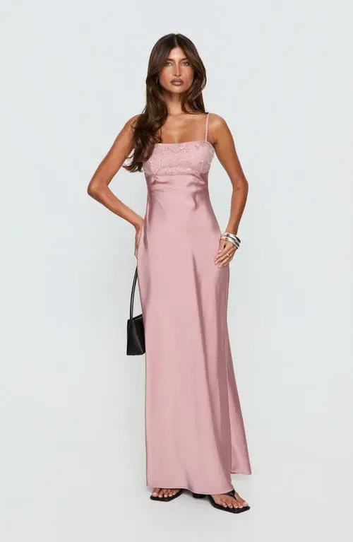 Princess Polly Engracia Sequin Sleeveless Satin Gown