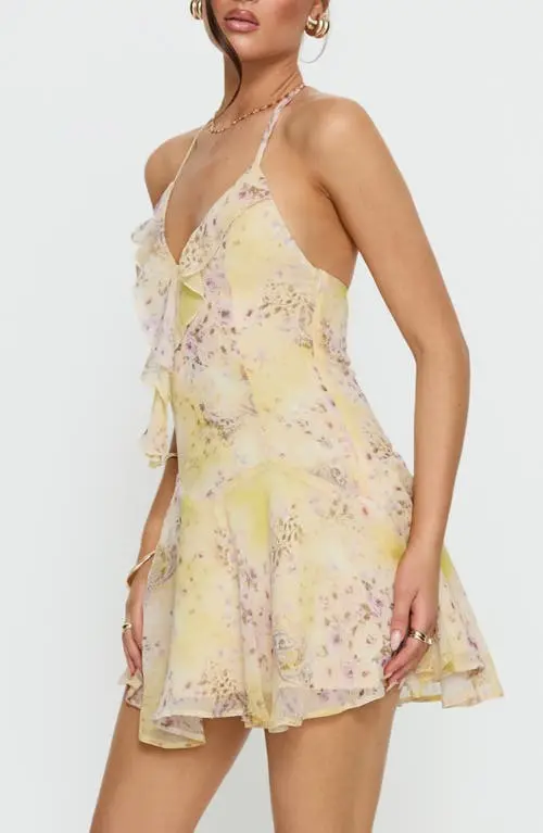 Princess Polly Hey Blondie Ruffle Halter Minidress