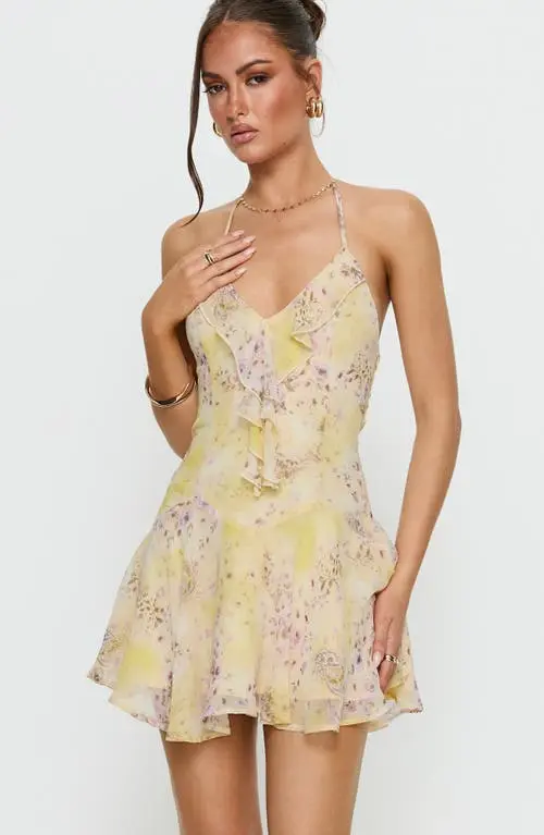 Princess Polly Hey Blondie Ruffle Halter Minidress