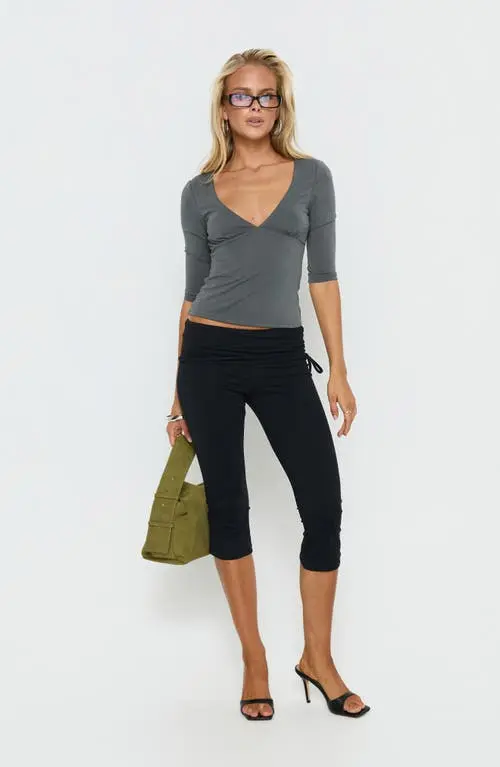 Princess Polly Capri Pants With Channeled Waistband And Side Ties
