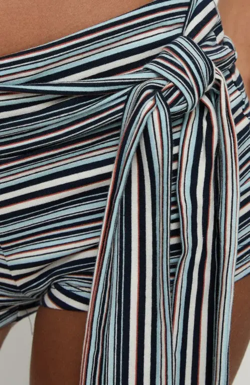 Princess Polly Eldric Stripe Tie Waist Micro Shorts