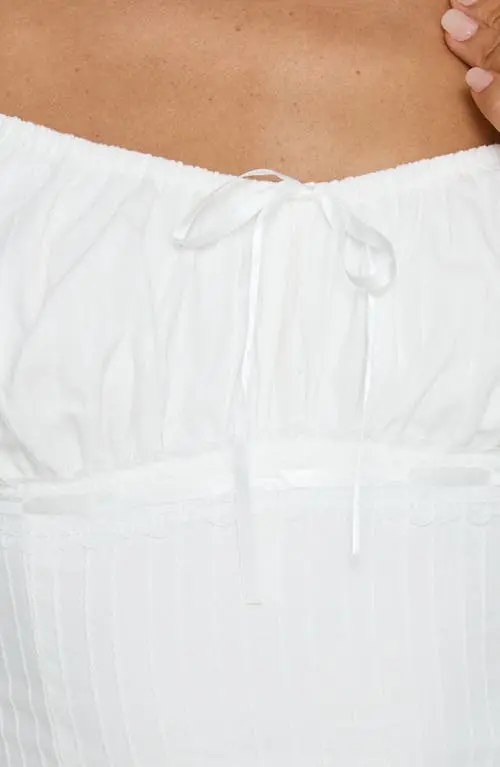 Princess Polly Garconne Textured Lace Trim Cotton Top