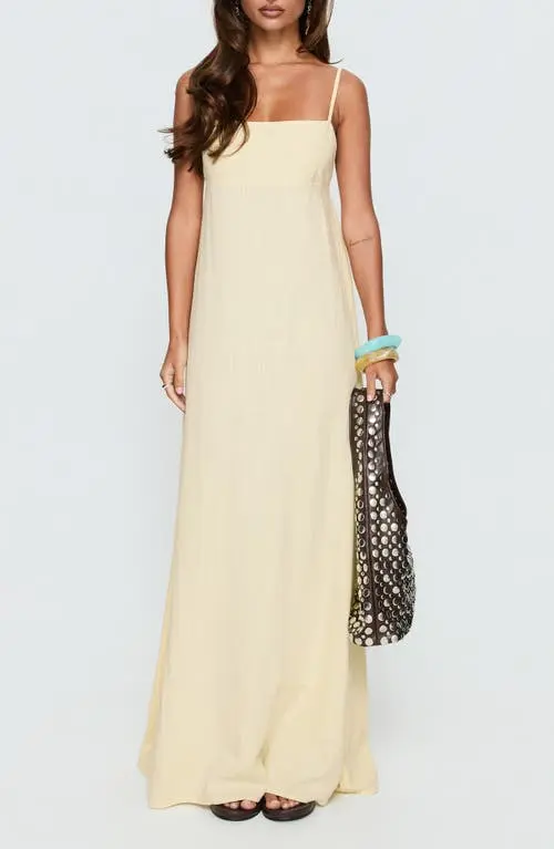 Princess Polly Solie Tie Back Maxi Dress - Butter