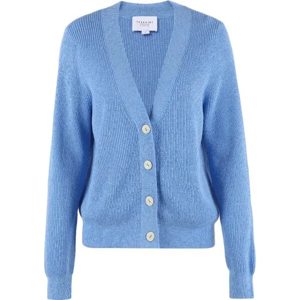 The Shirt By Rochelle Behrens The V-neck Cotton Cashmere Sweater - Cornflower