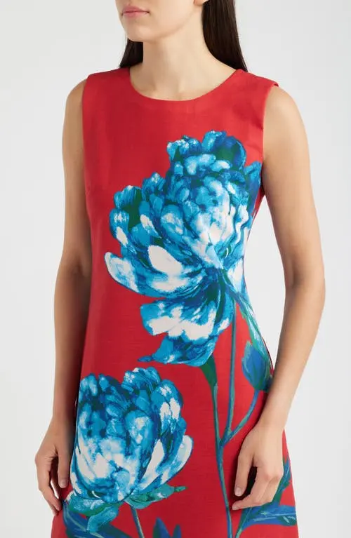 TAHARI ASL Sleeveless Floral Sheath Dress