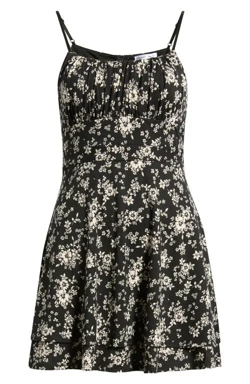 EMERALD SUNDAE Floral Print Fit & Flare Mini Sundress