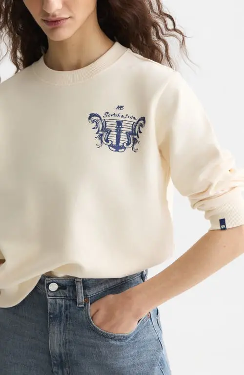 Scotch & Soda Logo Detail Cotton Sweatshirt