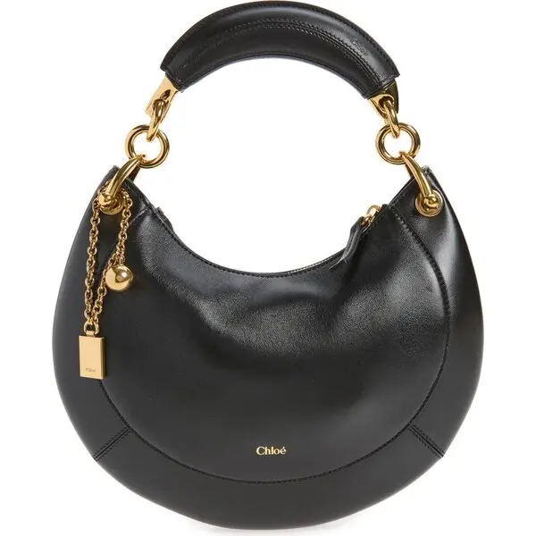 Chloé Calfskin Banana Hobo Bag - Black