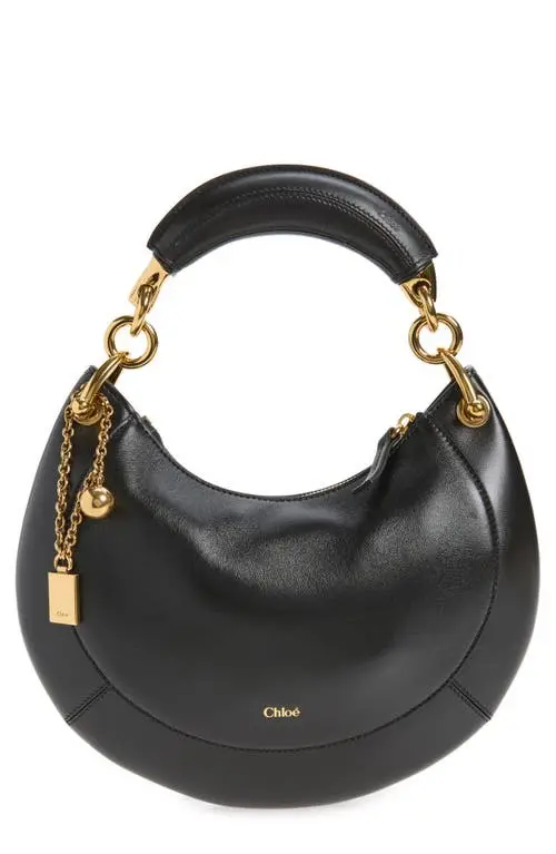 Chloé Calfskin Banana Hobo Bag - Black