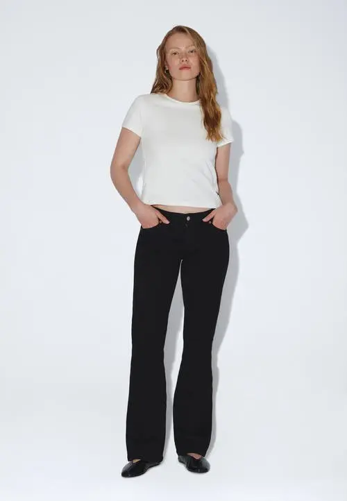 DR. DENIM Kily Low Bootcut Jeans - Solid Black