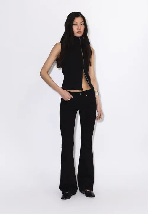 DR. DENIM Kily Low Bootcut Jeans - Solid Black