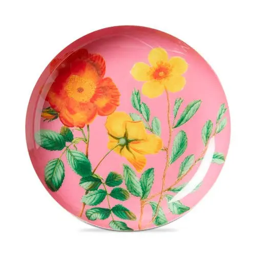 TAG Flower Metal Trinket Dish Iron Everyday - Pink