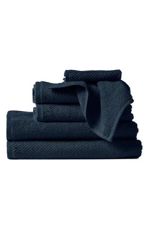 COYUCHI Air Weight® Organic Cotton Set Of 6 Bath Towels - Midnight Indigo