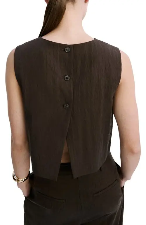 Mango Boxy Crop Back Button Top