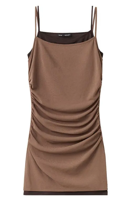 Mango Double Layer Ruched Tank Minidress