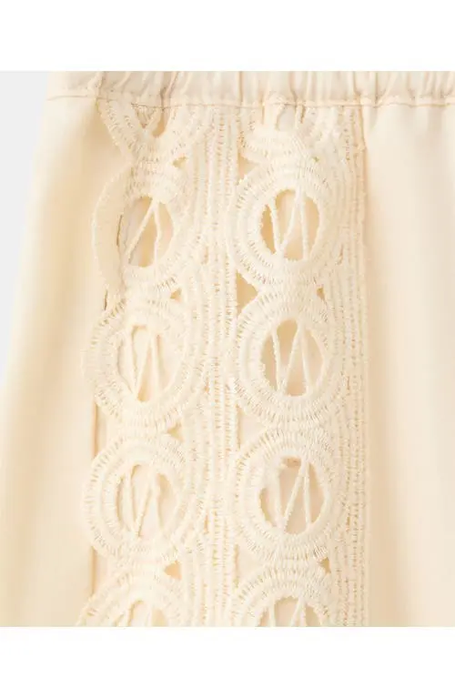 Mango Embroidered Cotton Drawstring Pants
