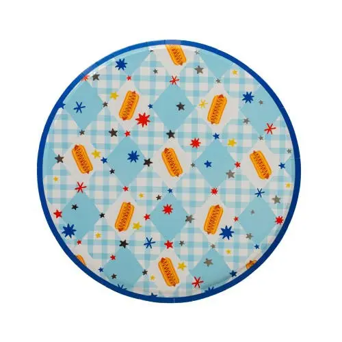 JOLLITY & CO 4th Of July Patriotic Hot Dog Dinner Plates - Assorted Pre-pack