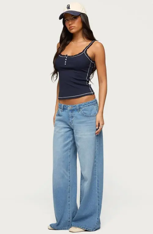 EDIKTED Raiyne Low Rise Wide Leg Jeans