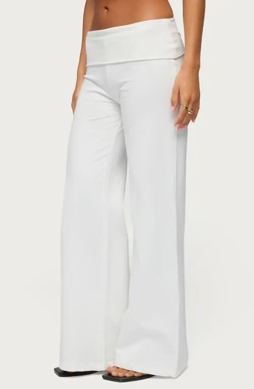 EDIKTED Wide Leg Foldover Pants