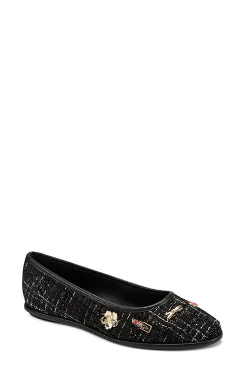 Karl Lagerfeld Paris Vadelle Tweed Ballet Flat - Black