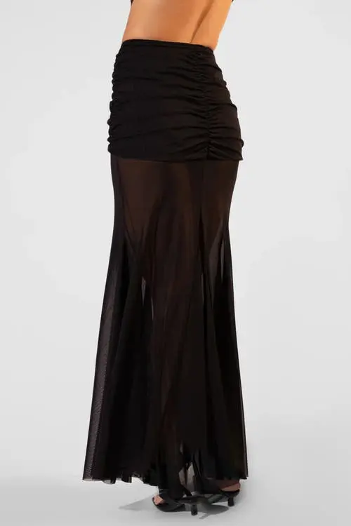 TA3 Mermaid Sheer Maxi Skirt