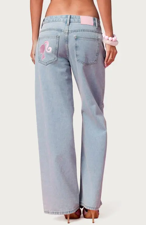 EDIKTED X Barbie Low Rise Wide Leg Jeans