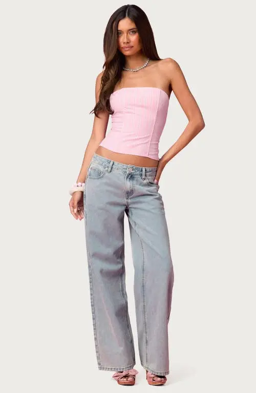 EDIKTED X Barbie Low Rise Wide Leg Jeans