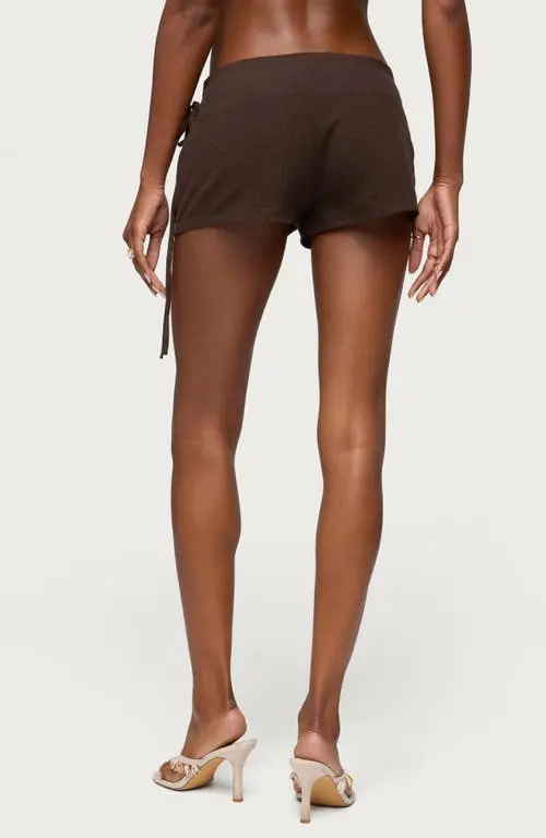 EDIKTED Vikkie Beaded Waist Linen-blend Shorts
